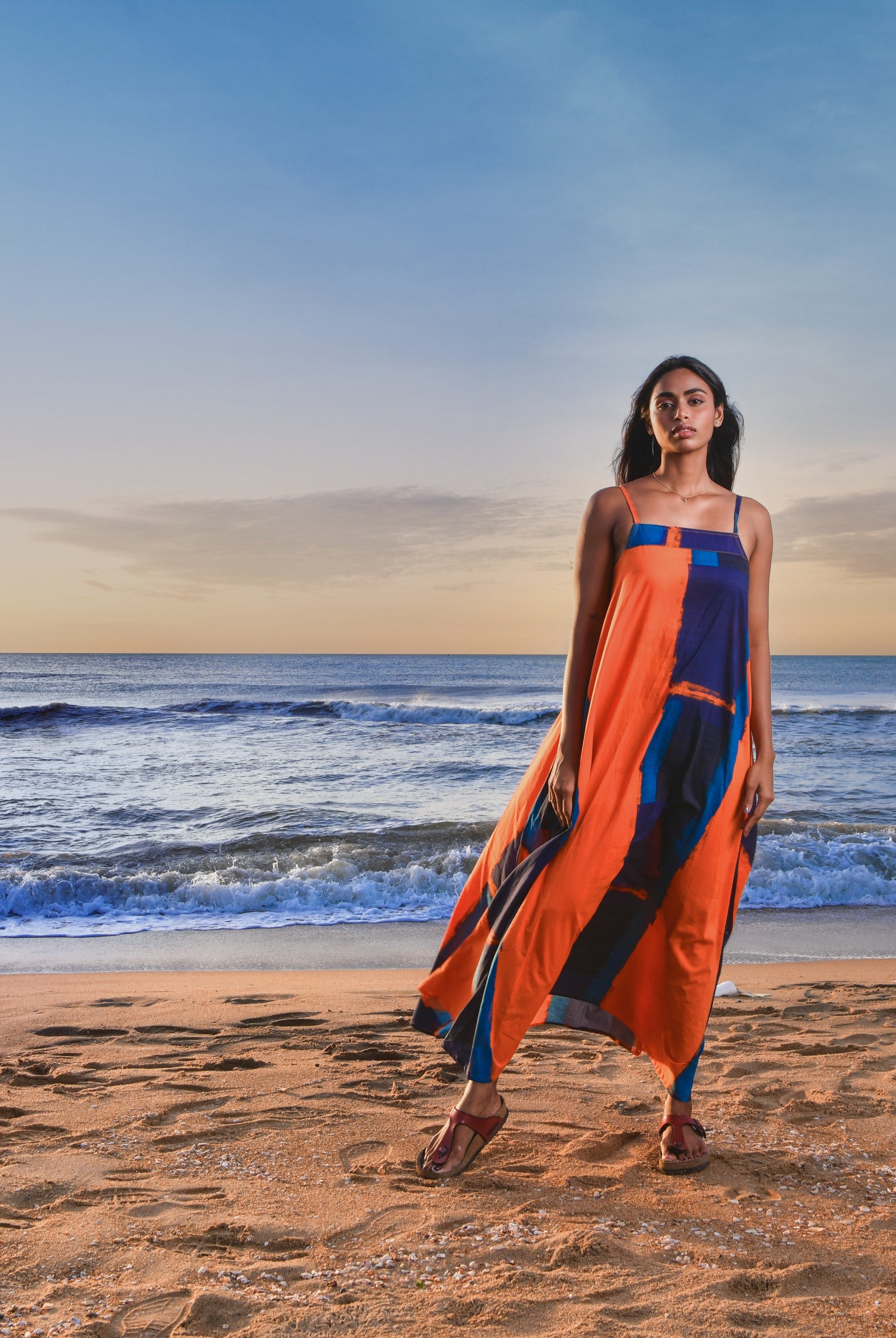 Buy Deepa Dress - Sunrise Print - 100% Cotton - Azurina