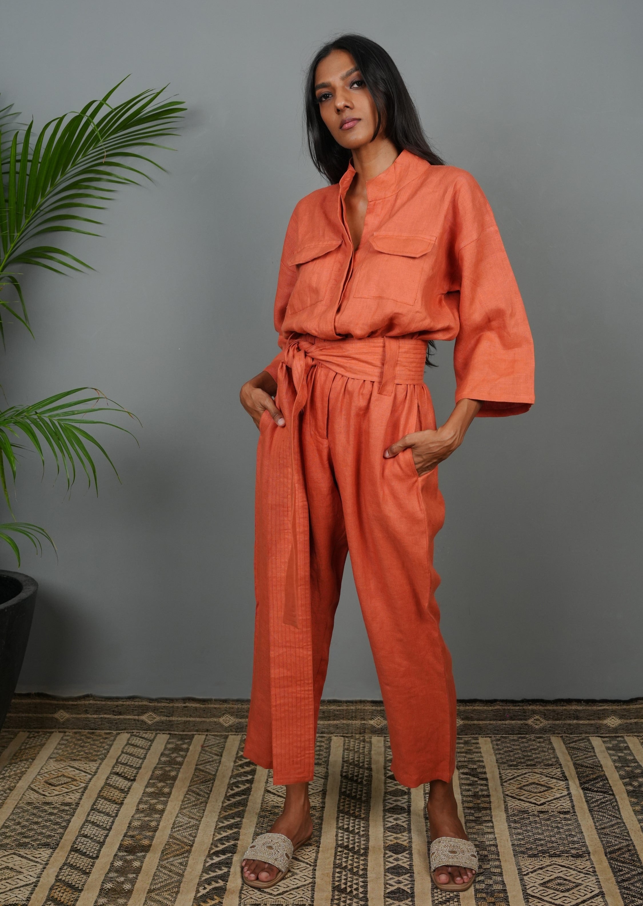 Buy Anusha Jumpsuit | 100% Linen | Azurina