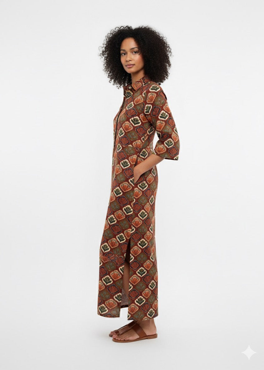 Nikki Lounge Dress - Scallops– Azurina