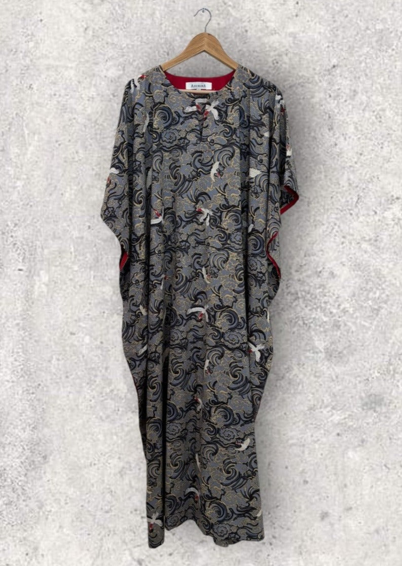 Surya Caftan - Crayon Cranes– Azurina